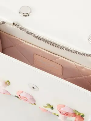 ROGER VIVIER Embellished Floral Satin Clutch