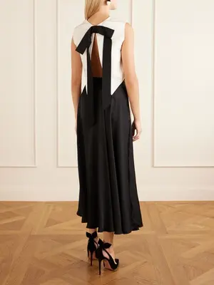 LANVIN Cropped Silk Cady Top With Back Bow Detail
