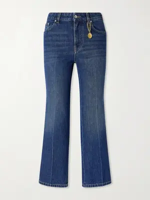 Stella McCartney Mid-rise Cropped Flared Jeans - Blue