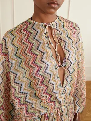 Missoni Mare Gathered Striped Crochet-knit Coverup - Multi