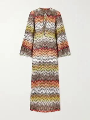 Missoni Mare Striped Metallic Crochet-knit Coverup - Multi