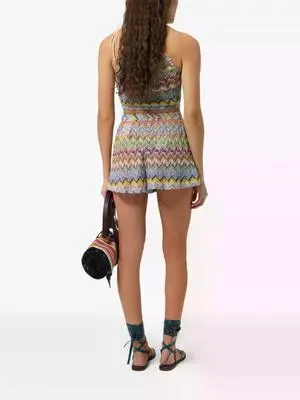 Missoni Zigzag Knit High-waisted Shorts - Blue