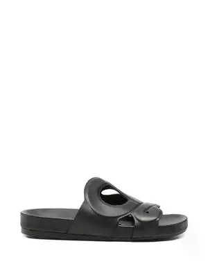 Loewe Logo Shape Cutout Sandals - Black