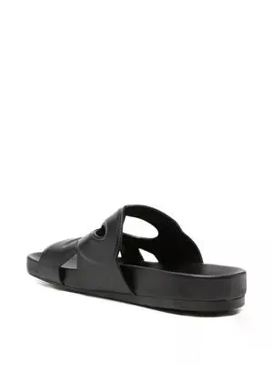 Loewe Logo Shape Cutout Sandals - Black
