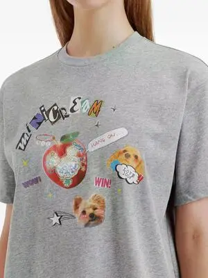 MINI CREAM Graphic Print Crewneck T-shirt - Grey