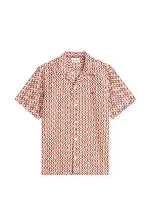 Tommy Hilfiger Geometric-print Short-sleeve Shirt - Brown