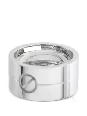 Cartier 18k White Gold Love Screw Motif Wide Band Ring