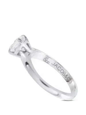 JACOB & CO Platinum 1.01ct Cushion-cut Diamond Solitaire Ring