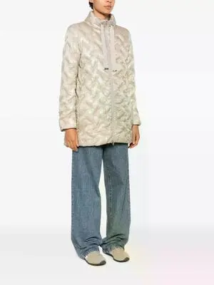 Herno Quilted High-neck Coat - Neutrals