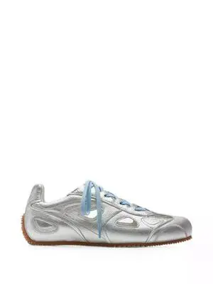 Axel Arigato Axel Arigato Silver-Tone Leather Cut-Out Sneakers Silver