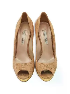 JIMMY CHOO Cork Peep-toe Stiletto Pumps
