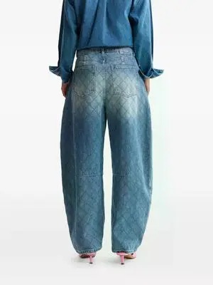Essentiel Antwerp Diamond-quilted Barrel-leg Jeans
