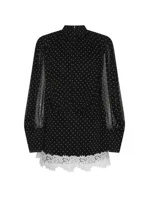 ROTATE BY BIRGER CHRISTENSEN Polka-dot Mini Dress With Lace Trim