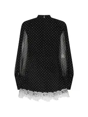 ROTATE BY BIRGER CHRISTENSEN Polka-dot Mini Dress With Lace Trim