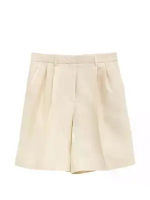 Khaite Tailored Shorts With Pleated Detail - Neutrals