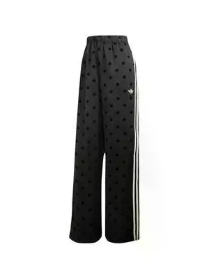 Adidas Polka-dot Satin Wide Leg Track Pants - Black
