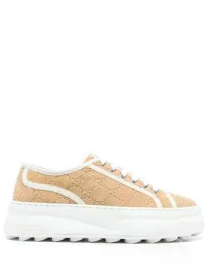 Gucci Tennis 1977 Embossed Suede Sneakers - Neutrals