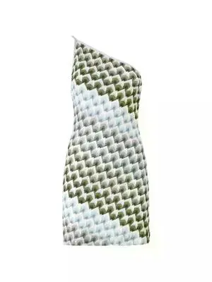 Missoni One-shoulder Chevron-knit Dress - Green