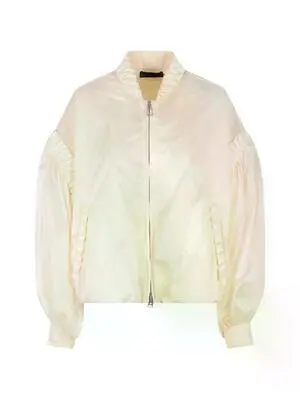 RAXXY Quilted Balloon-sleeve Bomber Jacket - Neutrals