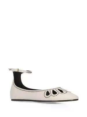 Isabel Marant Étoile Stud-embellished Cutout Ballet Flats