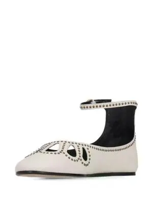 Isabel Marant Étoile Stud-embellished Cutout Ballet Flats