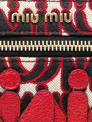 Miu Miu Jacquard And Goatskin Pouch
