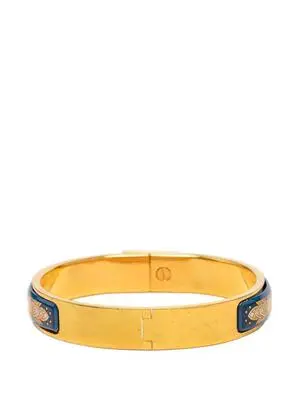 Hermès 20th Century Narrow Printed Enamel Hinged Bracelet