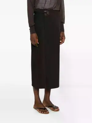 Paloma Wool Wrap Front Slit Midi Skirt