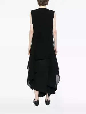 Yohji Yamamoto Sleeveless Ruffled Zip-up Top