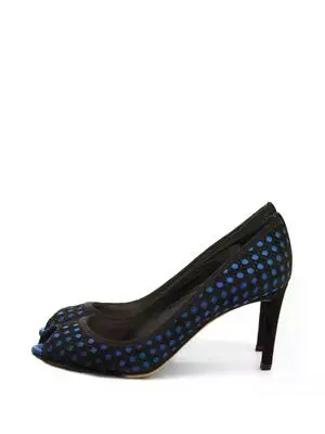 Dior Cannage Peep-toe Stiletto Heel Pumps - Black