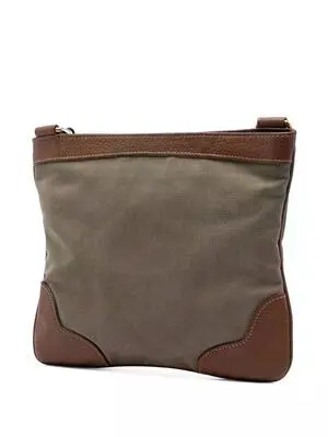Prada Canvas Crossbody Bag With Leather Trim
