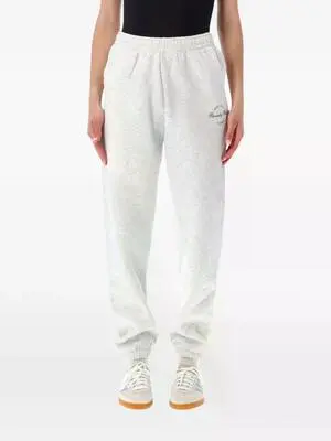SPORTY & RICH Logo-print Elasticated-waist Track Pants - Grey