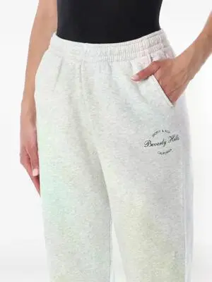 SPORTY & RICH Logo-print Elasticated-waist Track Pants - Grey