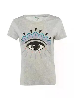 Kenzo Marl Effect Eye Print T-shirt - Grey