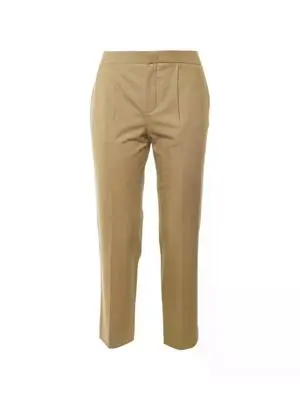 Chloé Light Green Wool Pleated Tailored Trousers