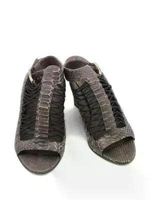 Givenchy Python-embossed Wedge Sandals
