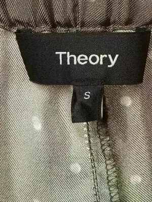 Theory Dotted Pattern Wide-leg Silk Trousers