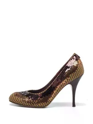 Etro Sequin Round-toe Pumps - Brown