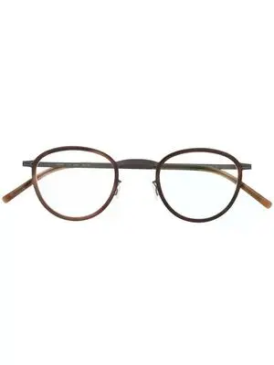 Mykita Tortoiseshell-effect Round-frame Glasses - Silver
