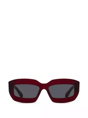 Off-White Burgundy Square Frame Sunglasses - Red