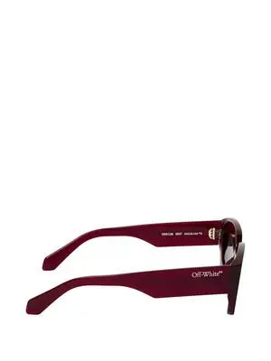 Off-White Burgundy Square Frame Sunglasses