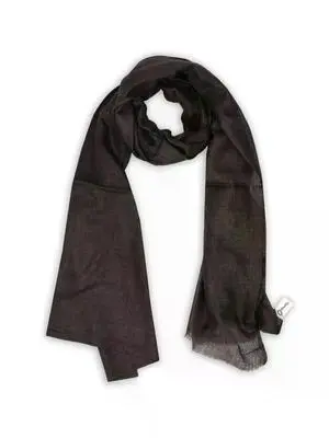 LA ROSE Frayed-edge Scarf - Brown