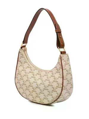 Celine Triomphe Ava Shoulder Bag In Coated Canvas - Brown