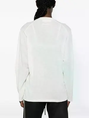 Fear Of God White Slub Texture High Neck Long Sleeve T-shirt