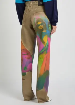 Versace The Femmes Printed Straight-leg Jeans - Multicoloured