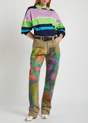 Versace The Femmes Printed Straight-leg Jeans - Multicoloured