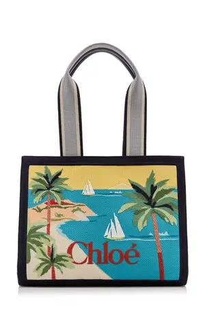 Chloé Soleil Embroidered Canvas Tote Bag - Multi