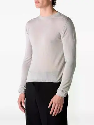 Rick Owens Fine-knit Cropped Sweatshirt