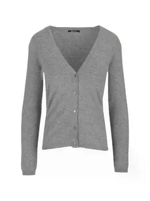 LA ROSE V-neck Cashmere Cardigan - Grey