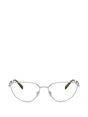 Prada Tone Cat Eye Full Rim Eyeglasses - Silver